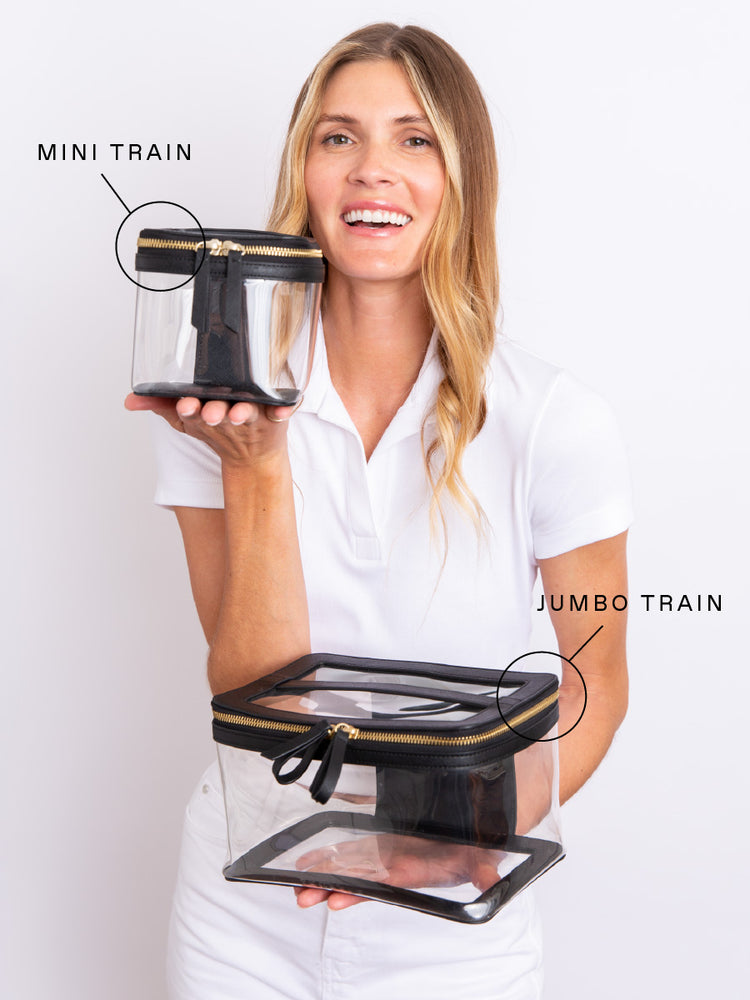 Clarity Jumbo Leather Train Case - Large Makeup Train Case for Luggage ...