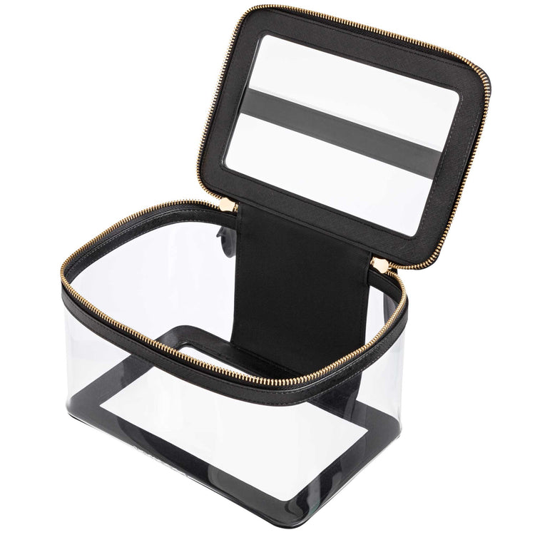 Clarity Jumbo Leather Train Case - Large Makeup Train Case for Luggage ...